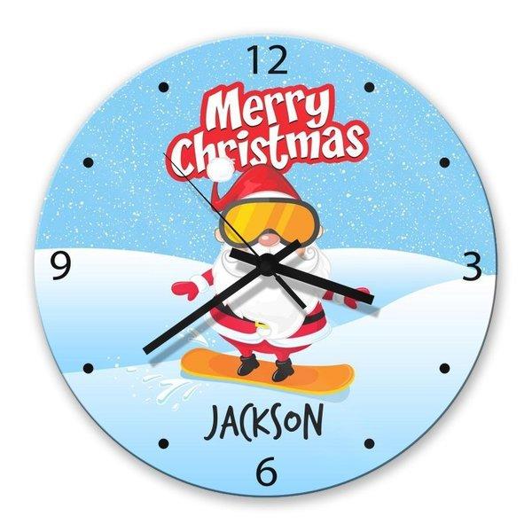 Snowboard Santa Glass Clock – BIGW Photos
